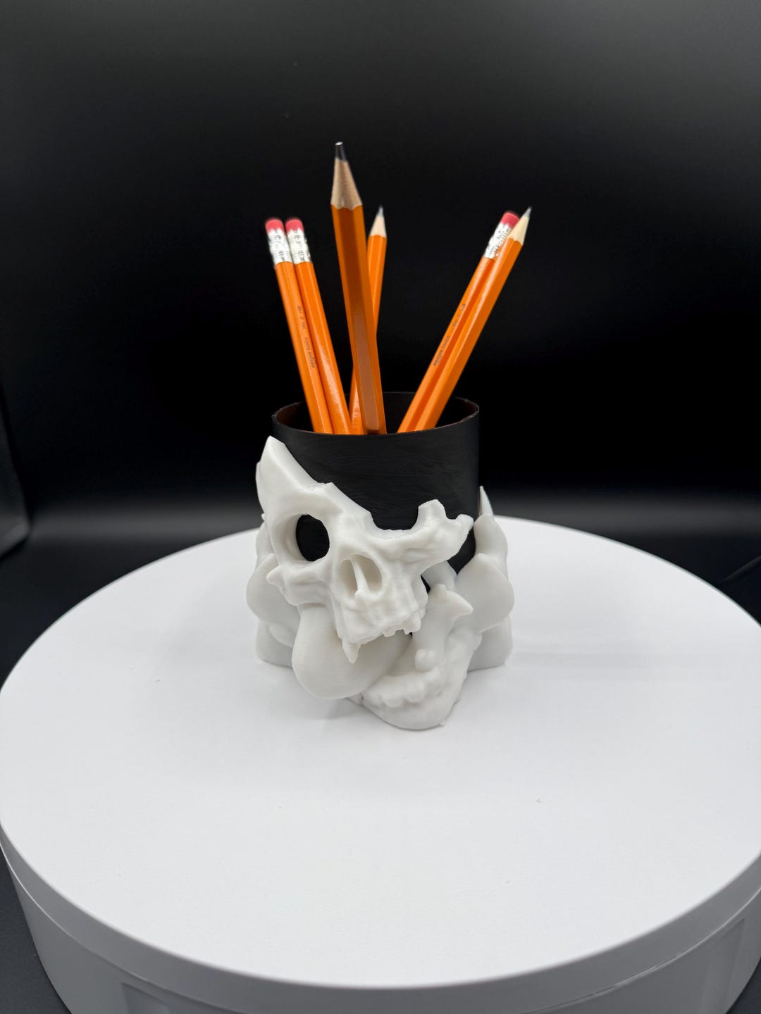 Skull Pencil Holder Unique Skeleton Desk Organizer for Office ...