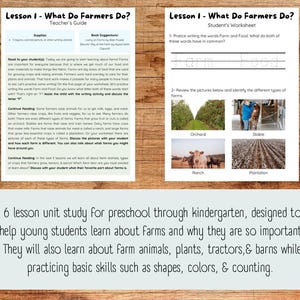 Farms Preschool Prek Kindergarten Unit Study About Farms Animals Plants ...