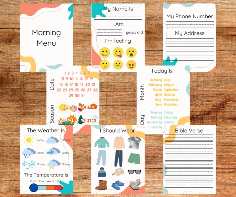 Morning Menu - Preschool, Pre K, Kindergarten - Homeschool Morning ...