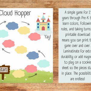 Cloud Hopper - A Printable PDF Game for Preschoolers - Etsy