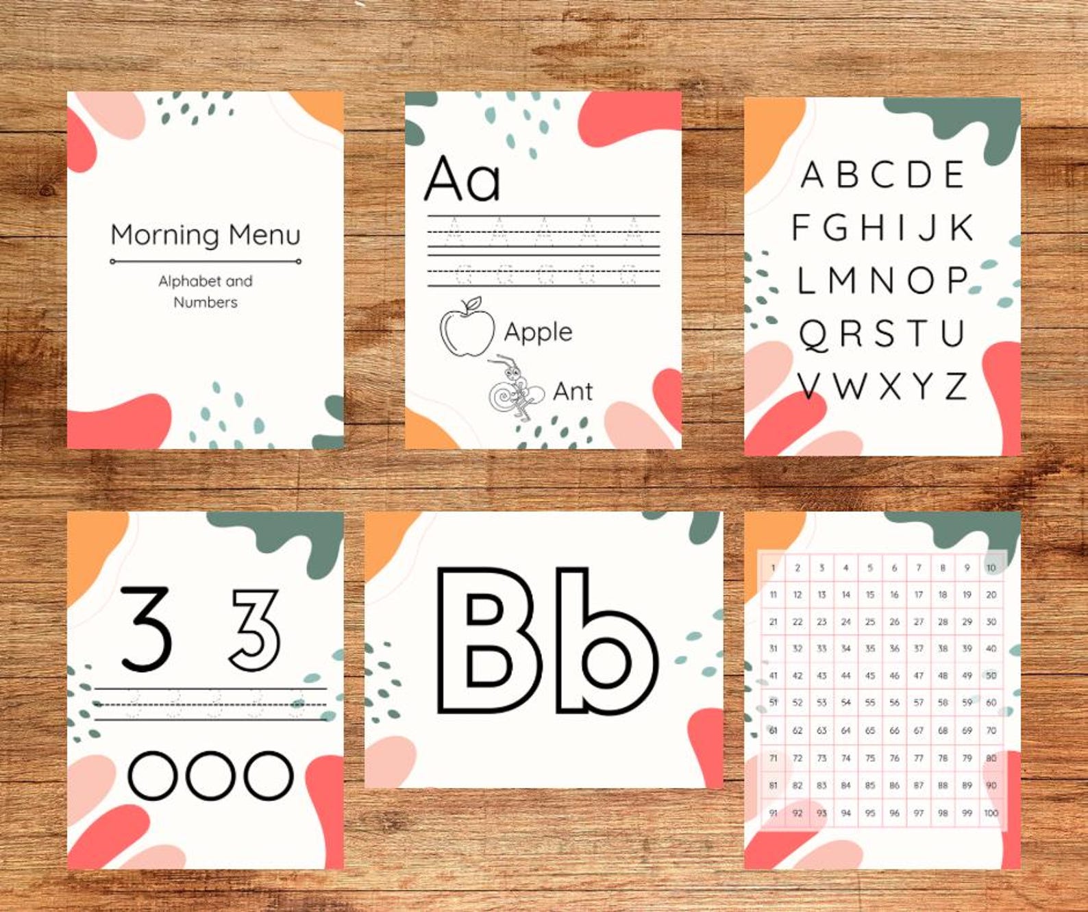 Morning Menu Alphabet and Numbers - Preschool, Pre K, Kindergarten ...
