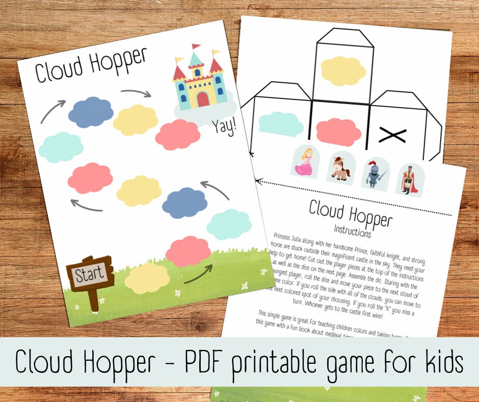 Cloud Hopper - A Printable PDF Game for Preschoolers - Etsy