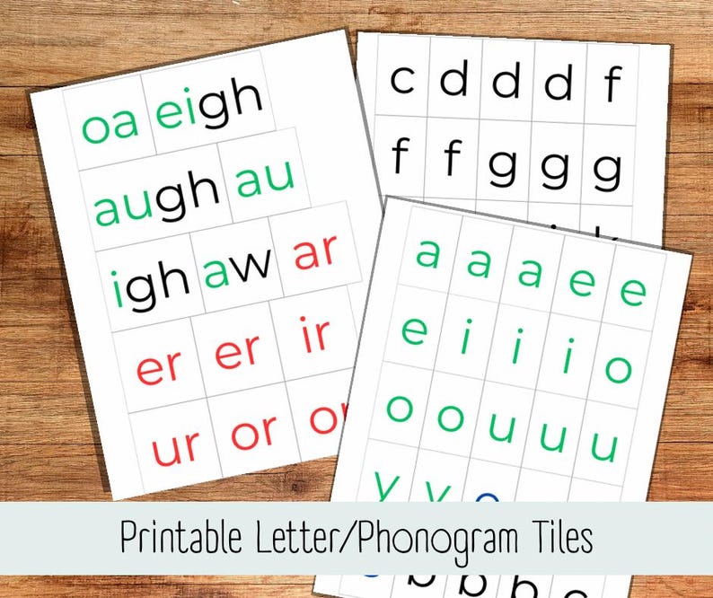 Printable Letter & Phonogram Tiles | Montessori-inspired Literacy Tool ...