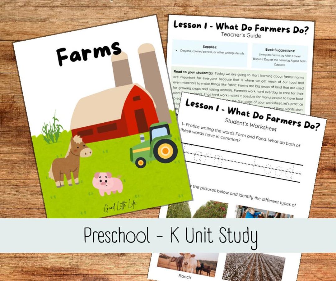 Farms Preschool Prek Kindergarten Unit Study About Farms Animals Plants ...