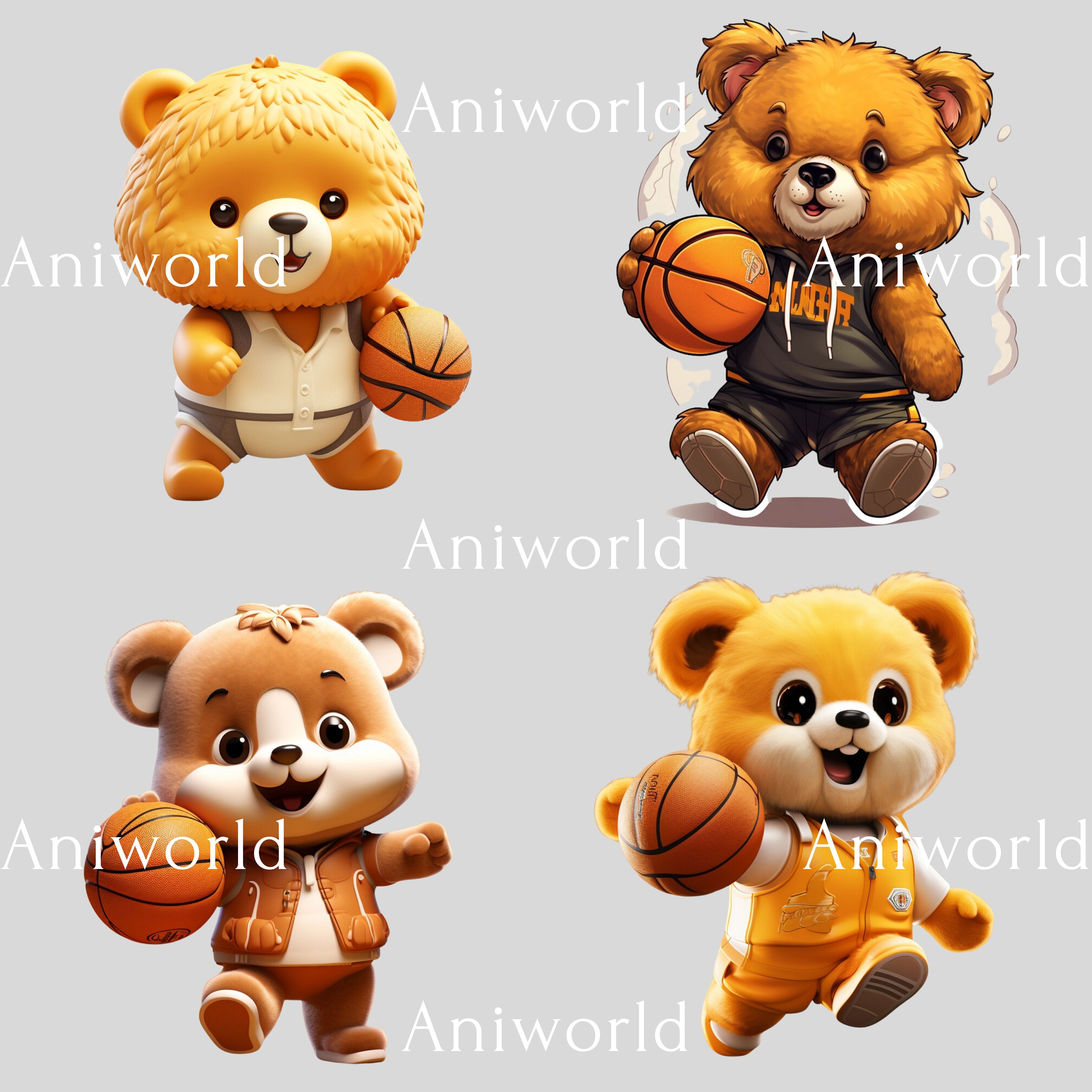 Bear Slam Dunk: Cute Basketball Playing Bears Clipart for Sportsy ...