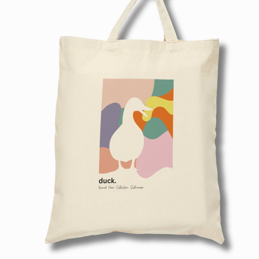 Duck Animal Farm Collection Tote, Eco Friendly Cotton Canvas Tote Bag ...