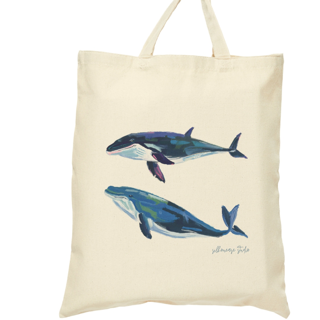 Whale Cotton Tote Bag, Whale Gifts, Ocean Tote Bags, Sustainable Gifts ...