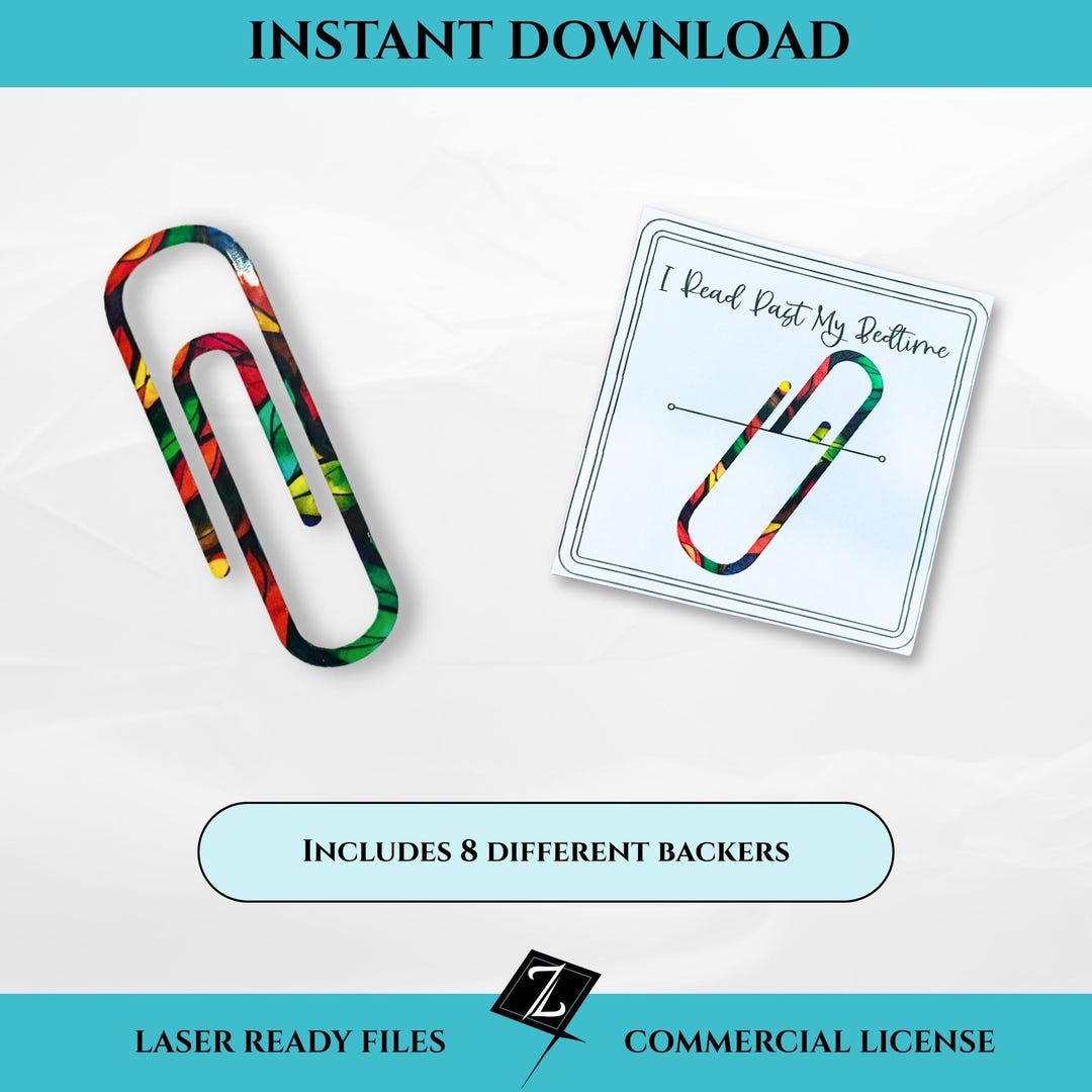 Jumbo Paper Clip Bookmark SVG: Laser Cut Acrylic File (digital Download ...