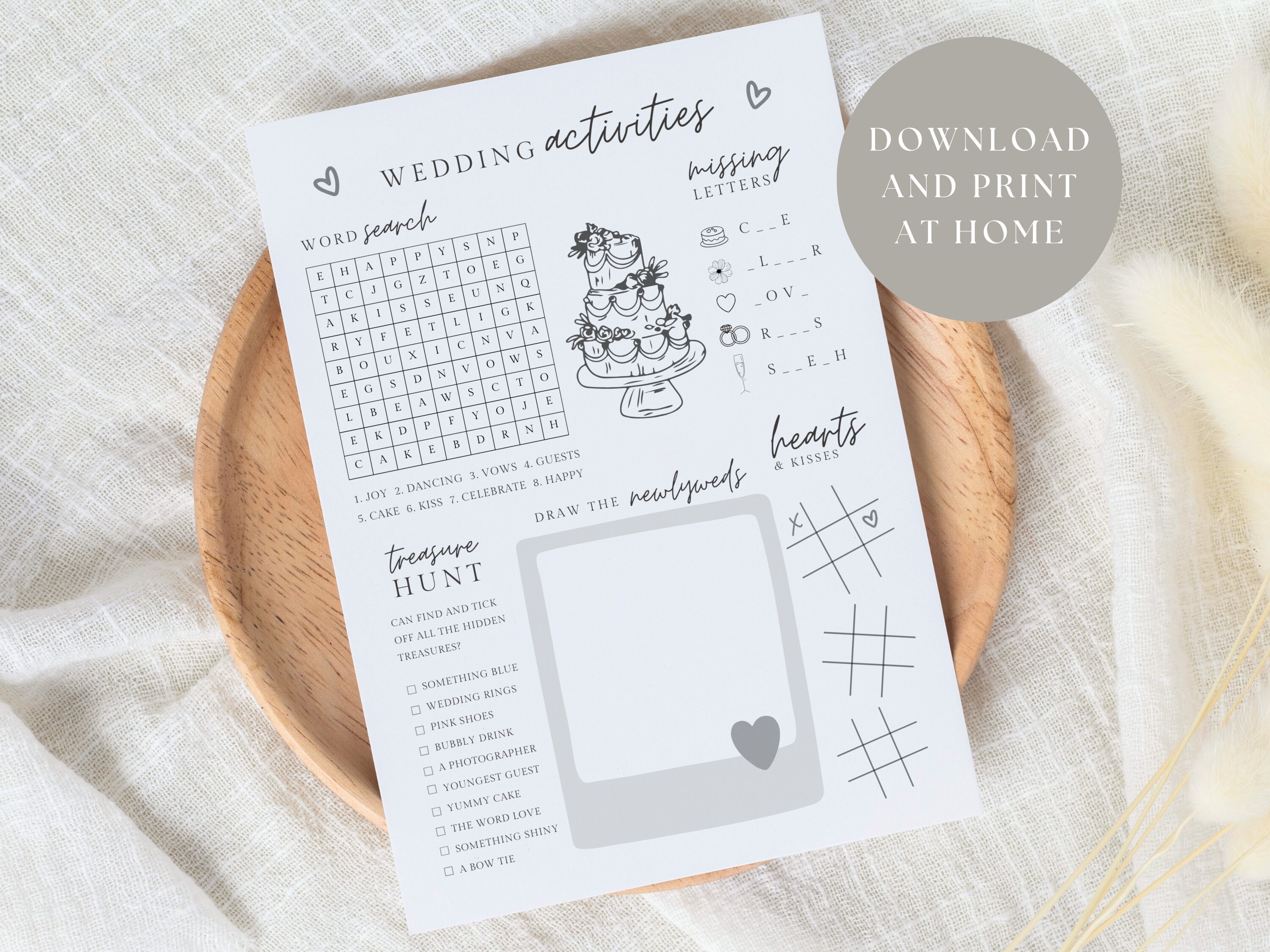 Modern Children's Wedding Activity Sheet INSTANT Download and Print at ...