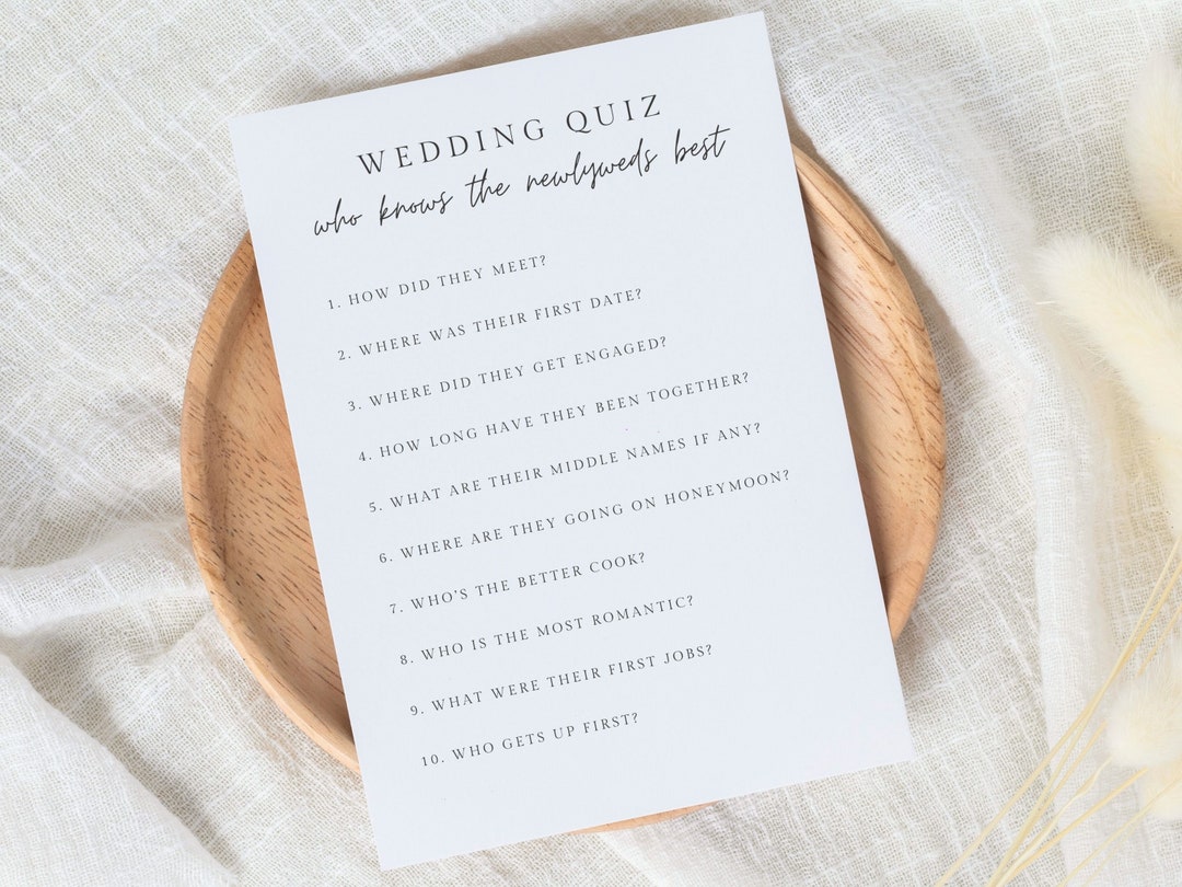 Modern Wedding Quiz Template | Minimalist Wedding Quiz | Editable and ...