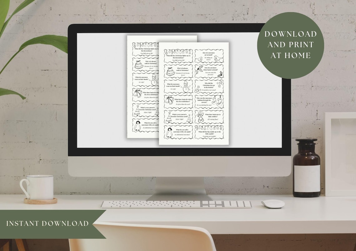 24 Christmas Cracker Jokes | Hand-drawn Graphics | Printable Christmas ...