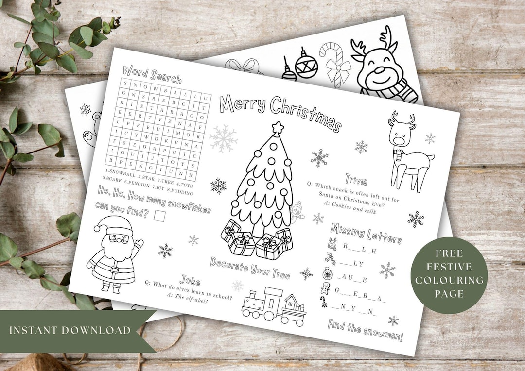Printable Children’s Christmas Activity Placemat | Print at Home ...