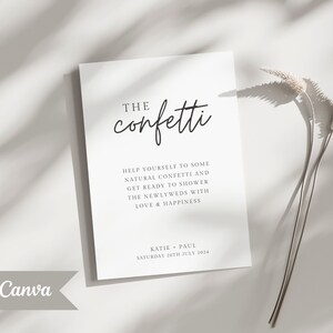 Modern Wedding Confetti Sign | Minimalist Wedding Confetti Sign ...