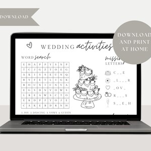 Modern Children's Wedding Activity Sheet | INSTANT Download and Print ...