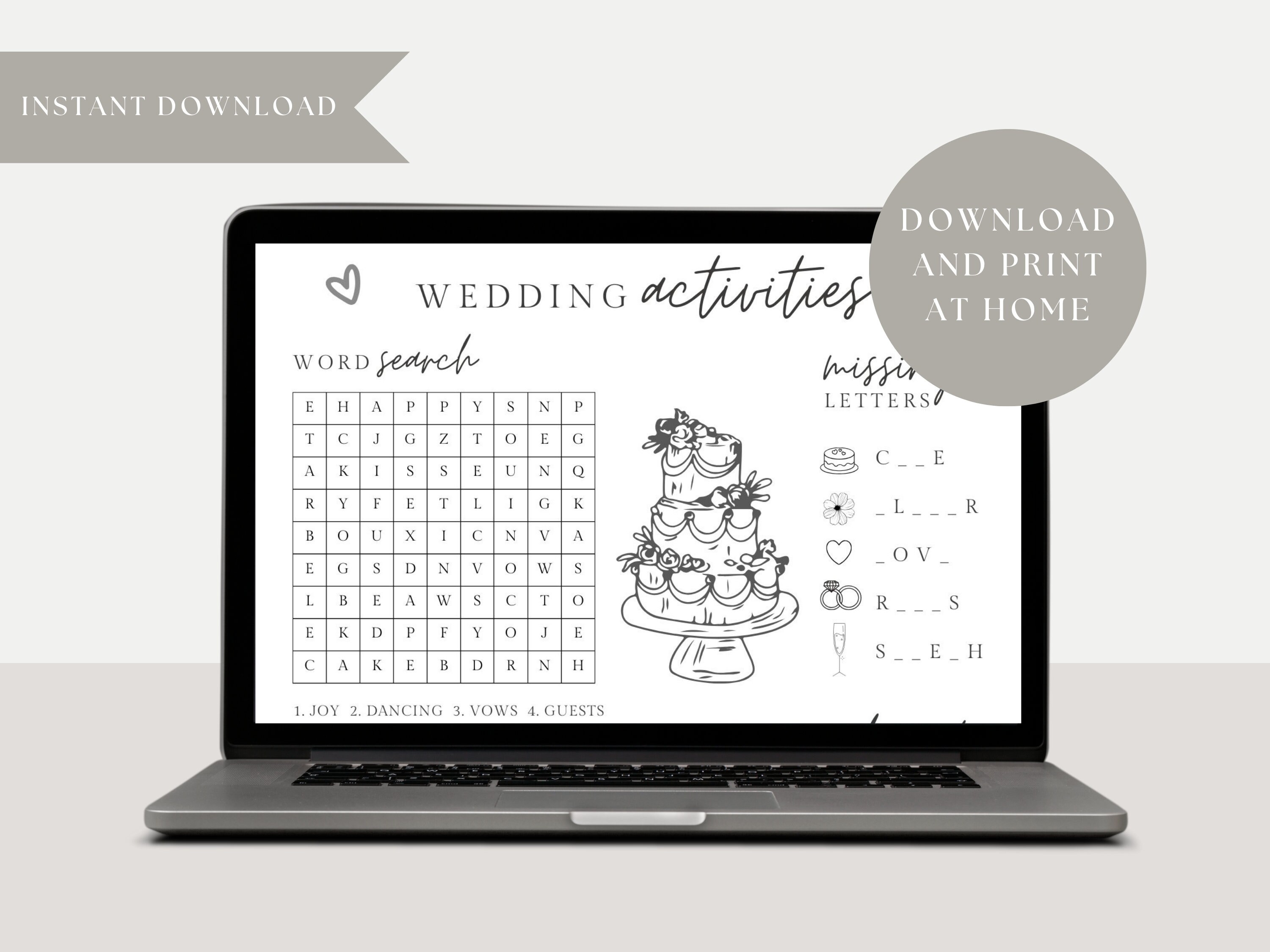 Modern Children's Wedding Activity Sheet | INSTANT Download and Print ...