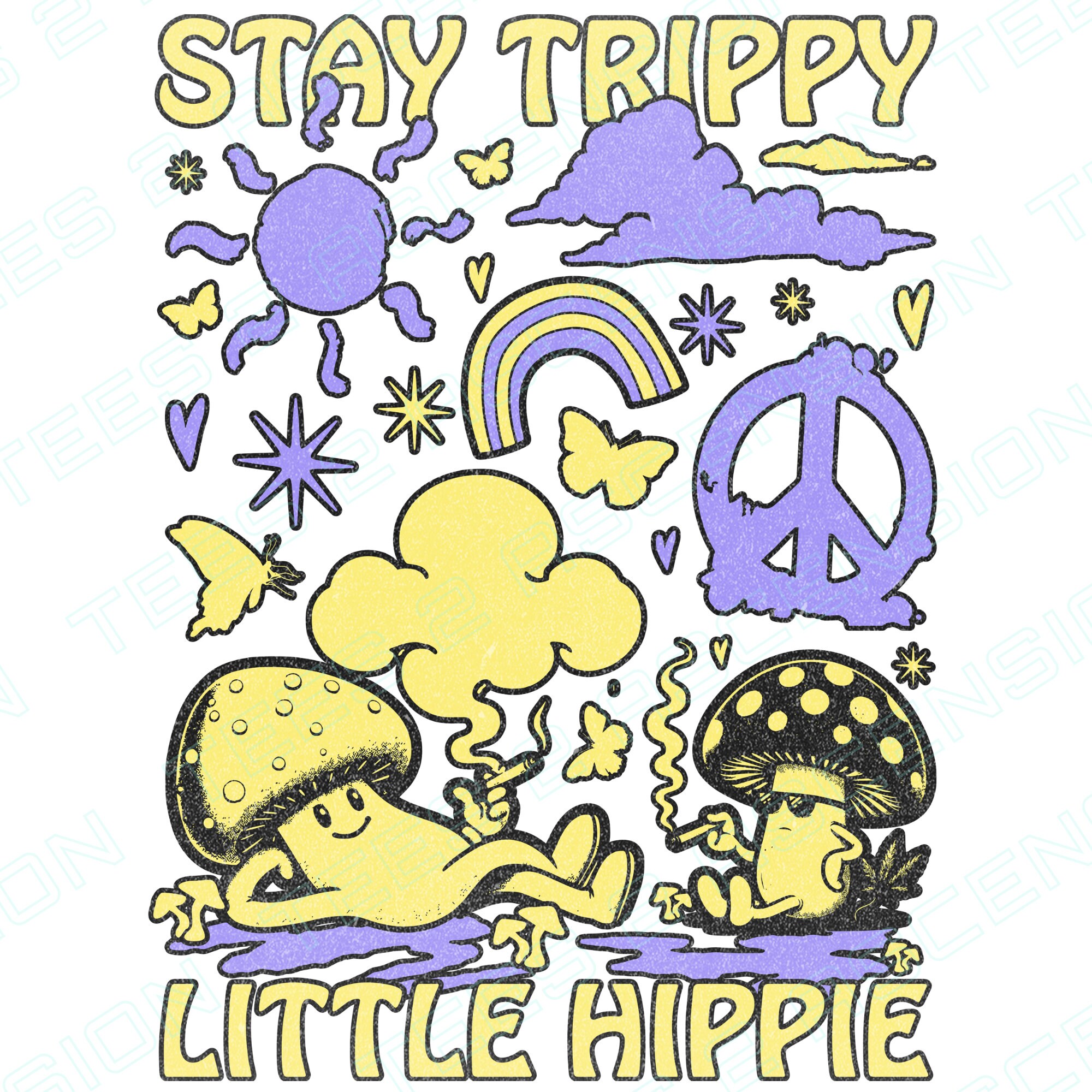 Stay Trippy Little Hippie White T-shirt magic mushrooms psilocybin ...