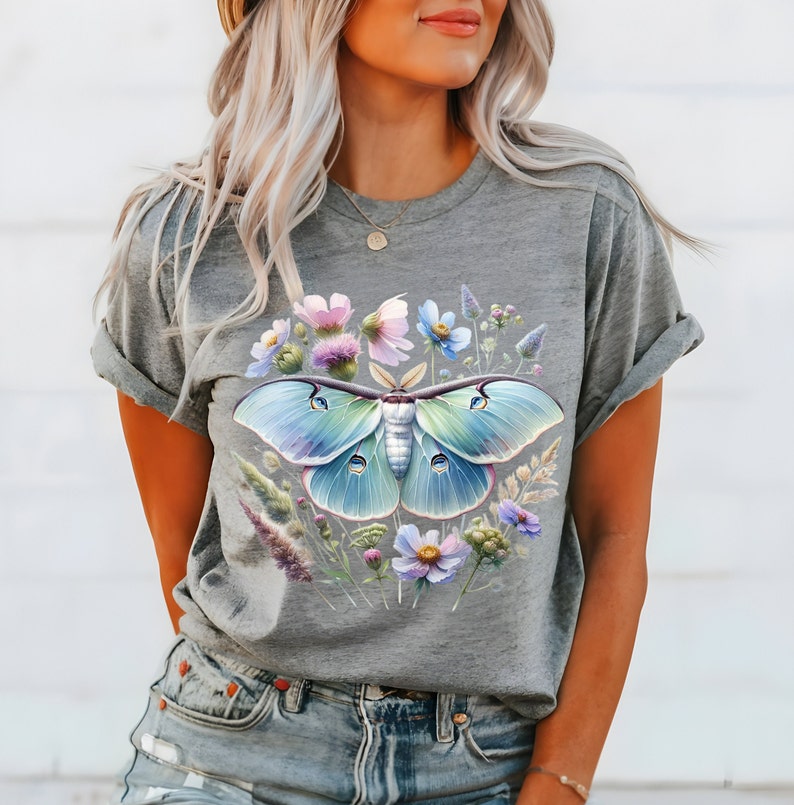 Luna Moth Shirt, Gothic Luna Moth, Witchy Luna Moth, Luna Moth Art ...