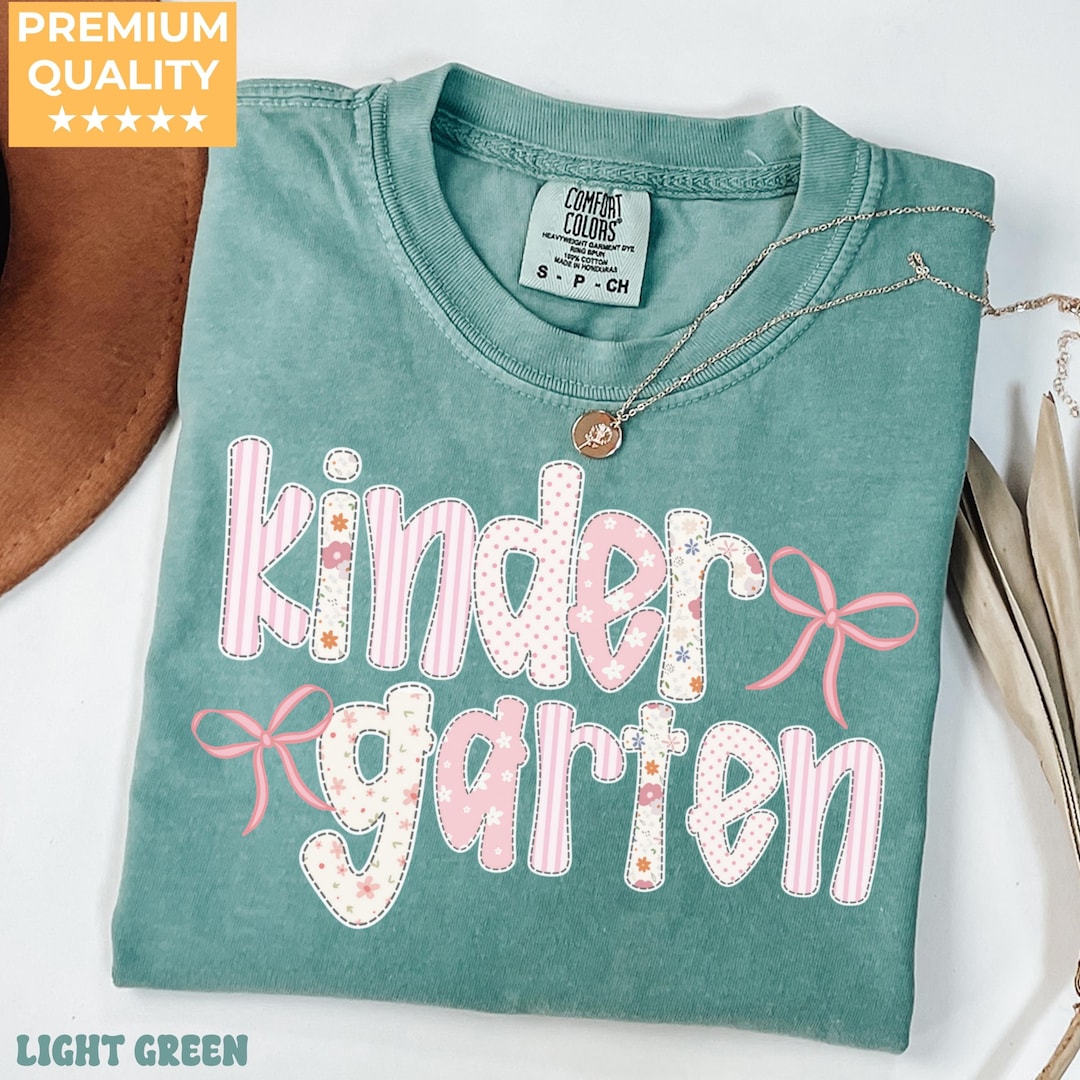 Comfort Colors Kindergarten Teacher Shirt, Coquette Teacher Tee ...