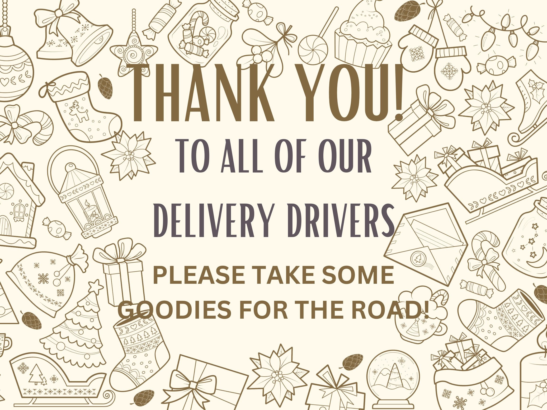 Thank You Delivery Drivers - Etsy