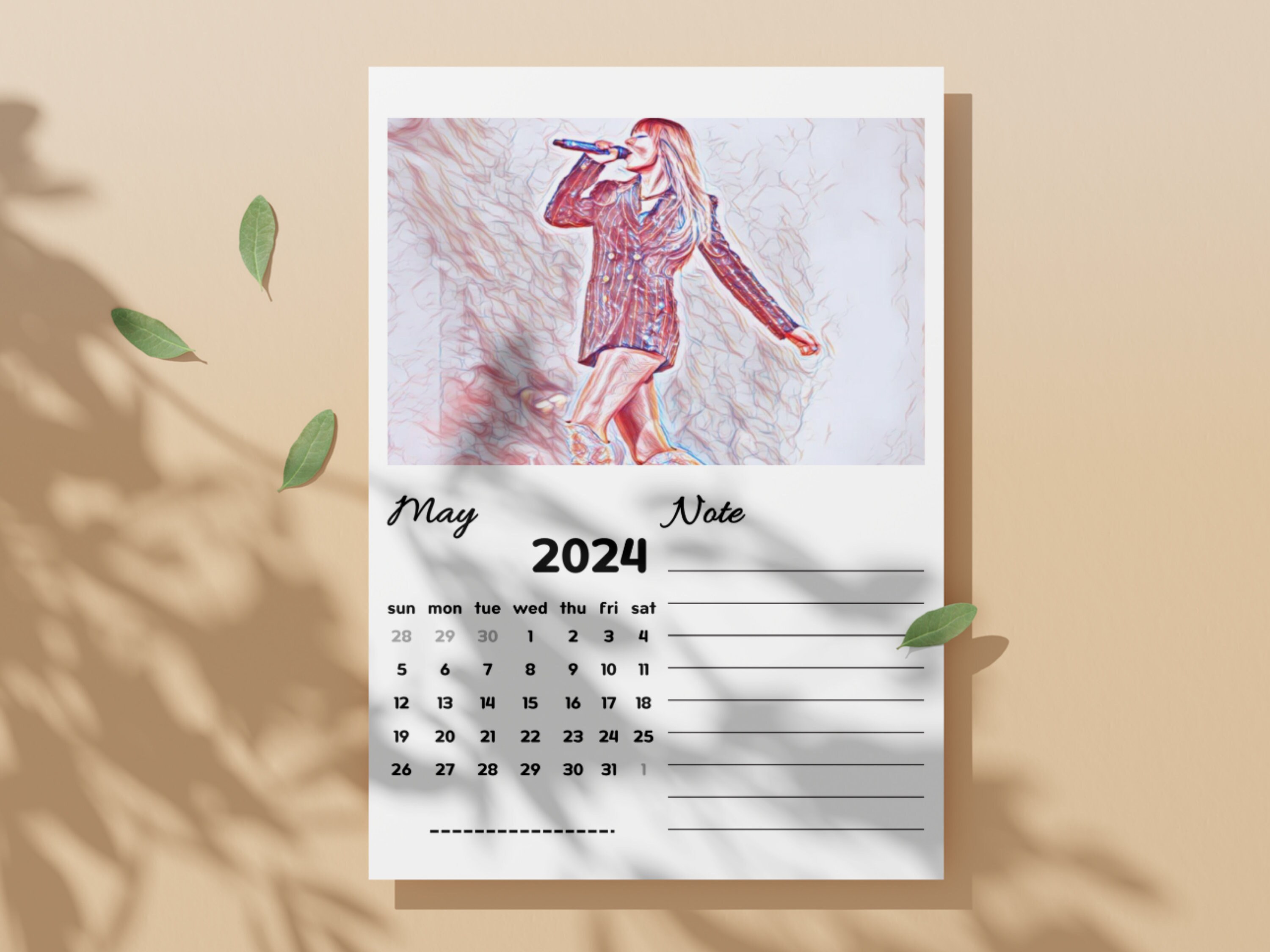 2024 Taylor Swift Calendar taylor Swift Print Calendar, Monthly ...