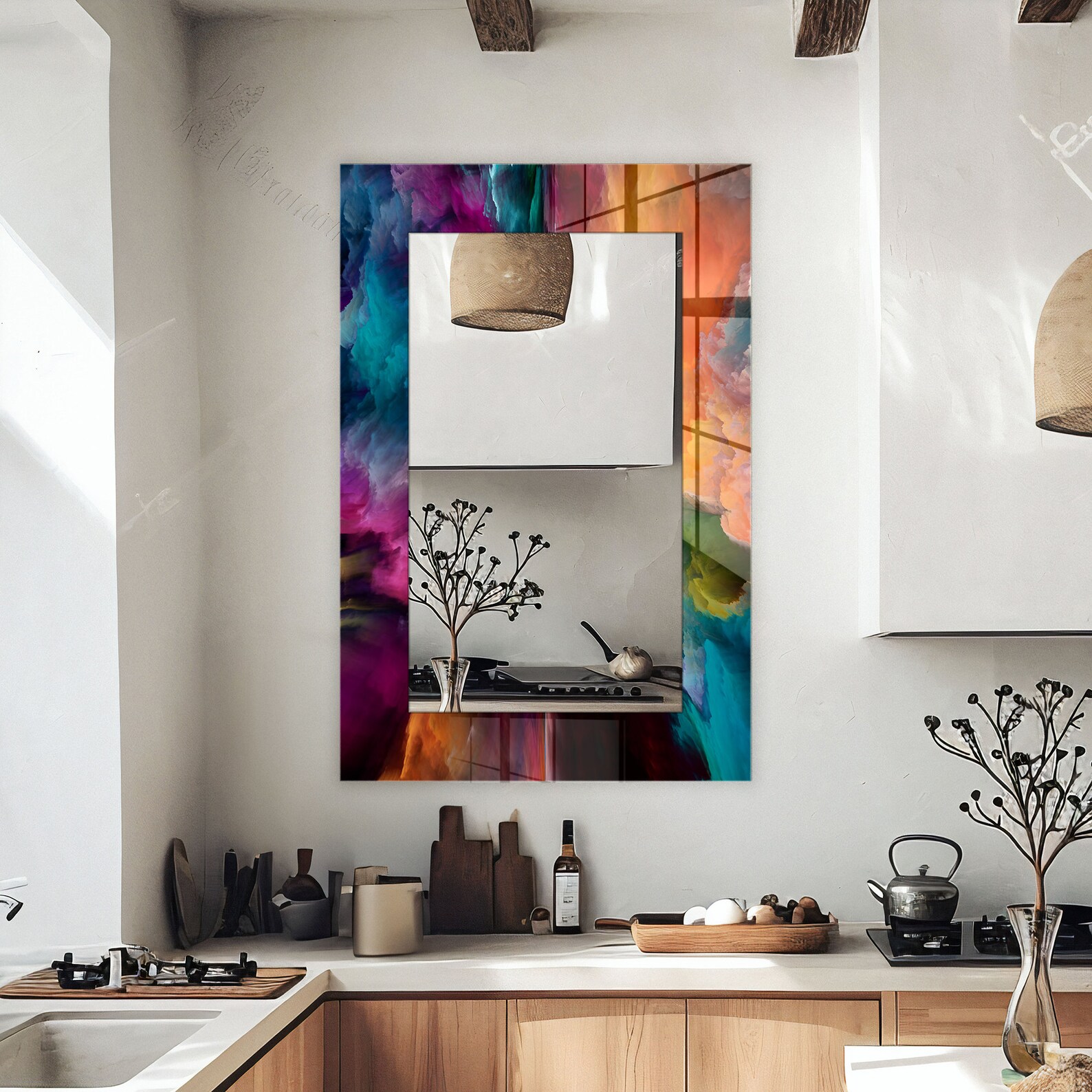 Colorful Mirror Wall Mirror-tempered Glass Mirror Wall Decor for ...