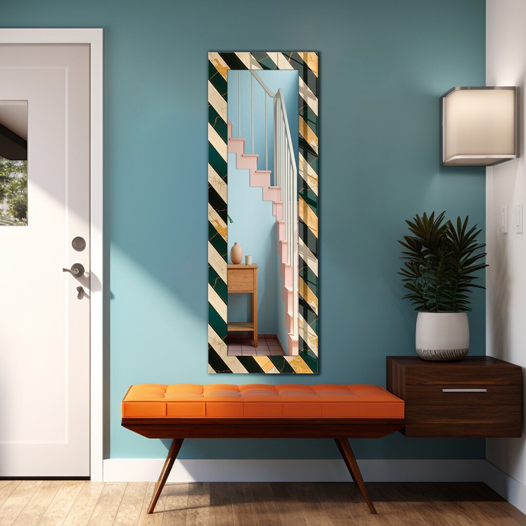 Abstract Mirror Art for Living Room, Decorative Abstract Mirror for ...