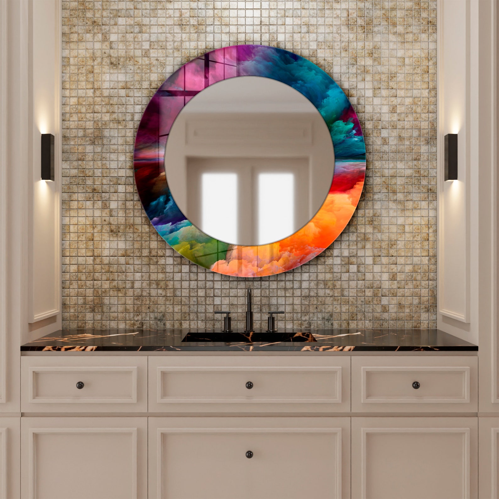 Colorful Mirror Wall Mirror-tempered Glass Mirror Wall Decor for ...