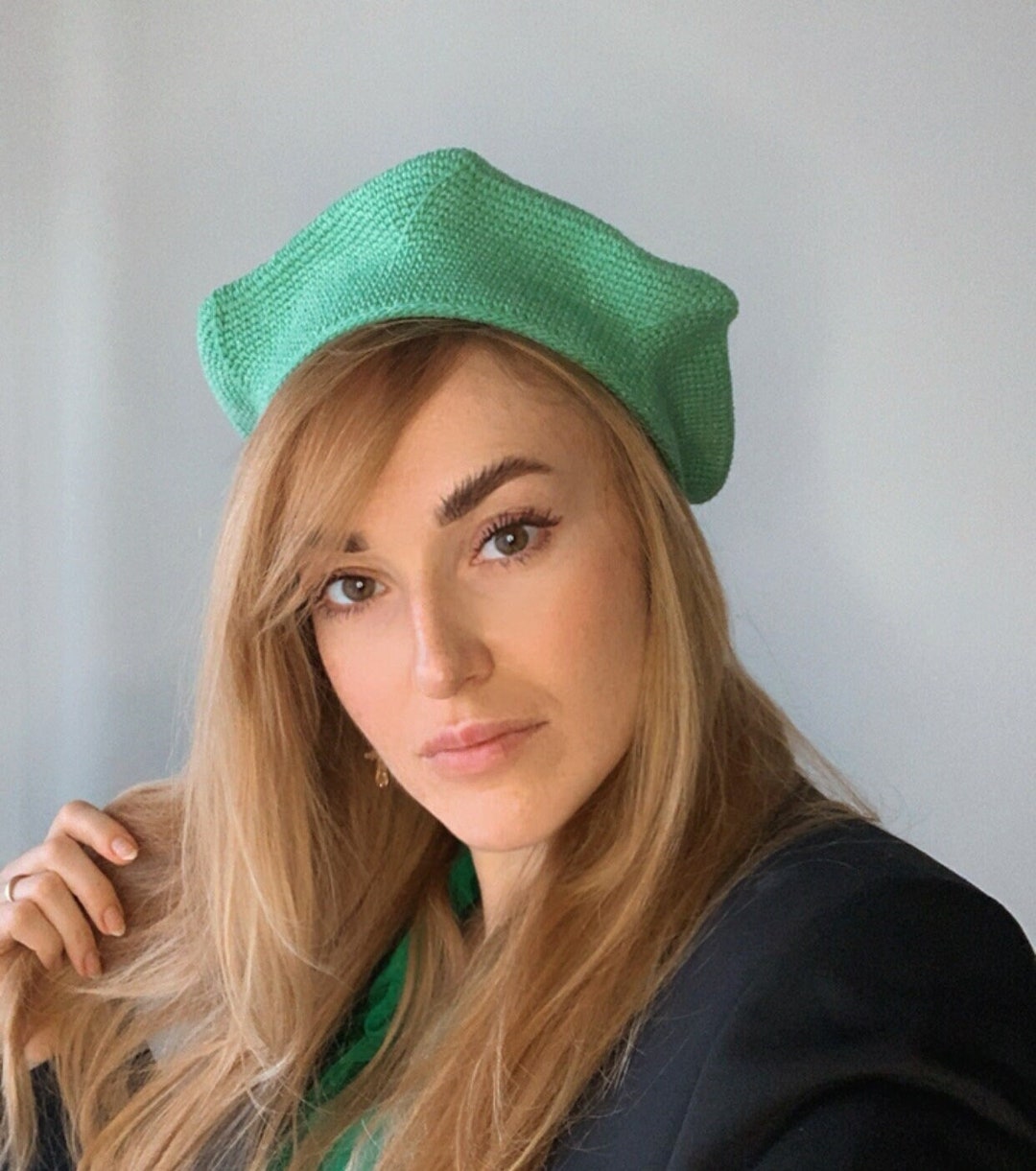 French Green Beret Crochet Beret Hat One Size Unisex Hat - Etsy