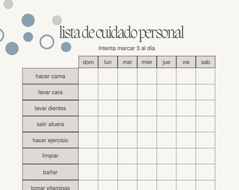 Self Care Check List - Etsy