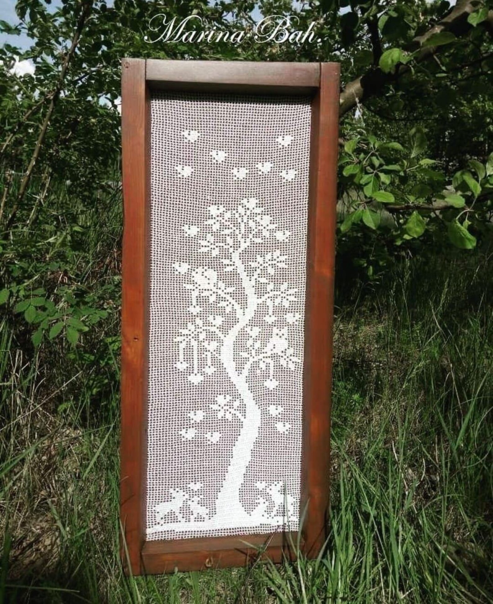 Wall Panel, Crocheted Panel, Wall Hanging, Wall Decor, Gift, Old Window ...