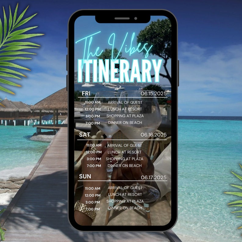 Digital Baecation Itinerary: Social Media Travel Template (canva) - Etsy