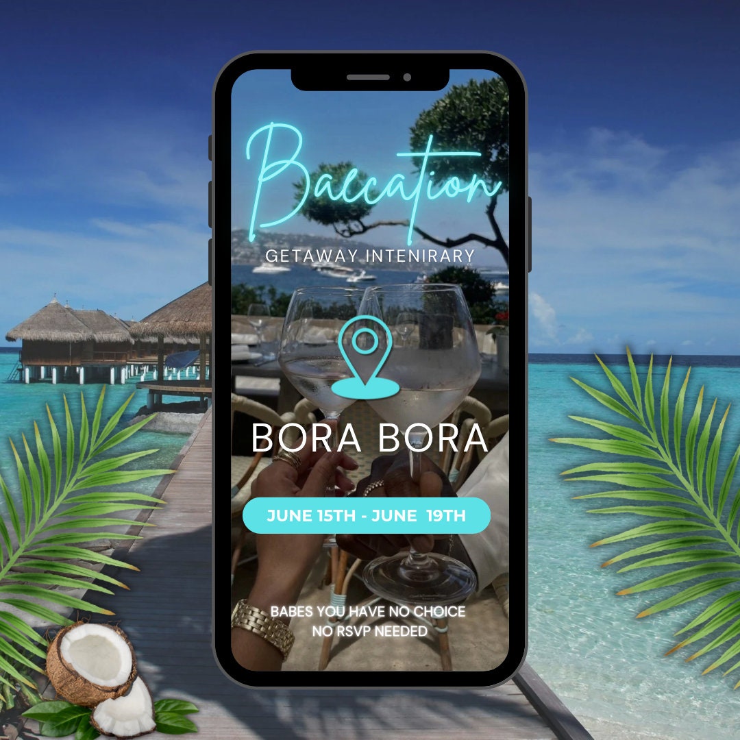 Digital Baecation Itinerary, Social Media Template, Travel Itinerary ...