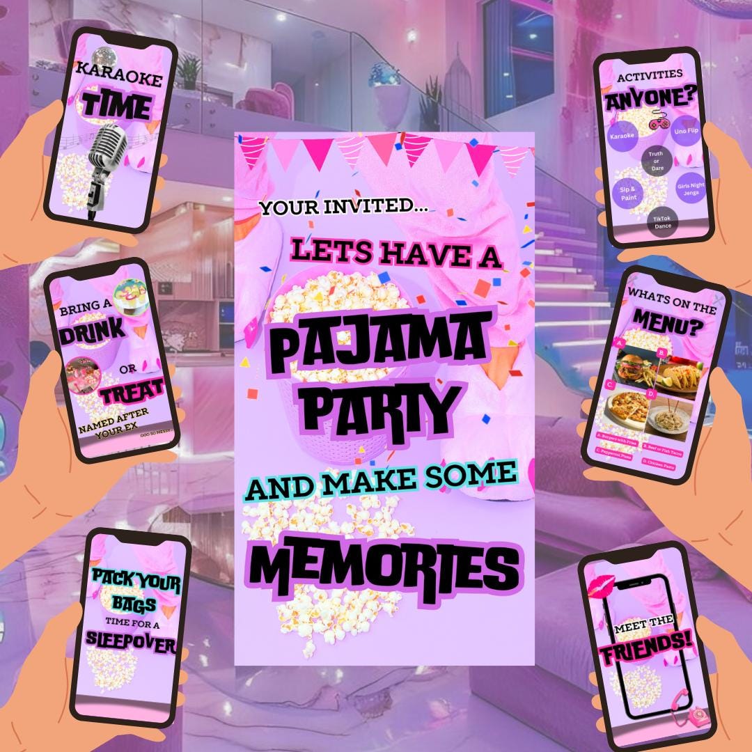 Digital Sleepover Itinerary, Social Media Template, Travel Itinerary ...