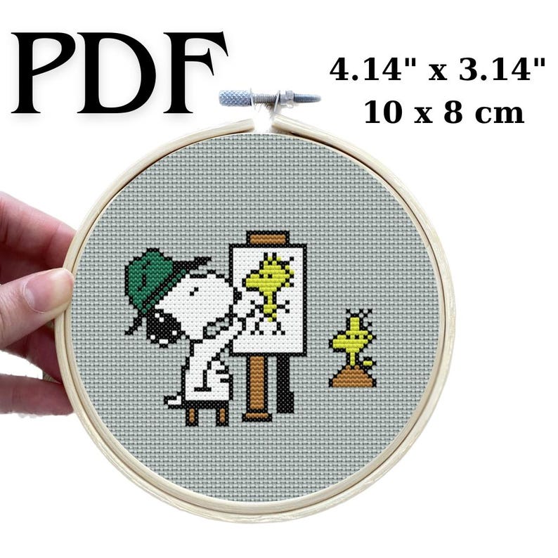 SNOOPY Beginner Cross Stitch Pattern Super Bundle Pack, PDF Files ...