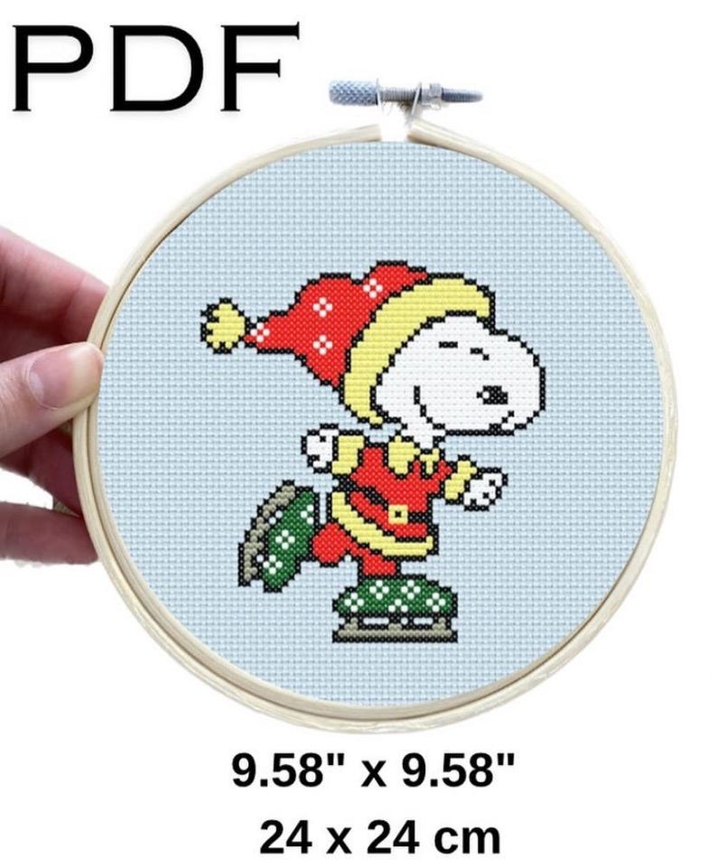 SNOOPY Beginner Cross Stitch Pattern Super Bundle Pack, PDF Files ...