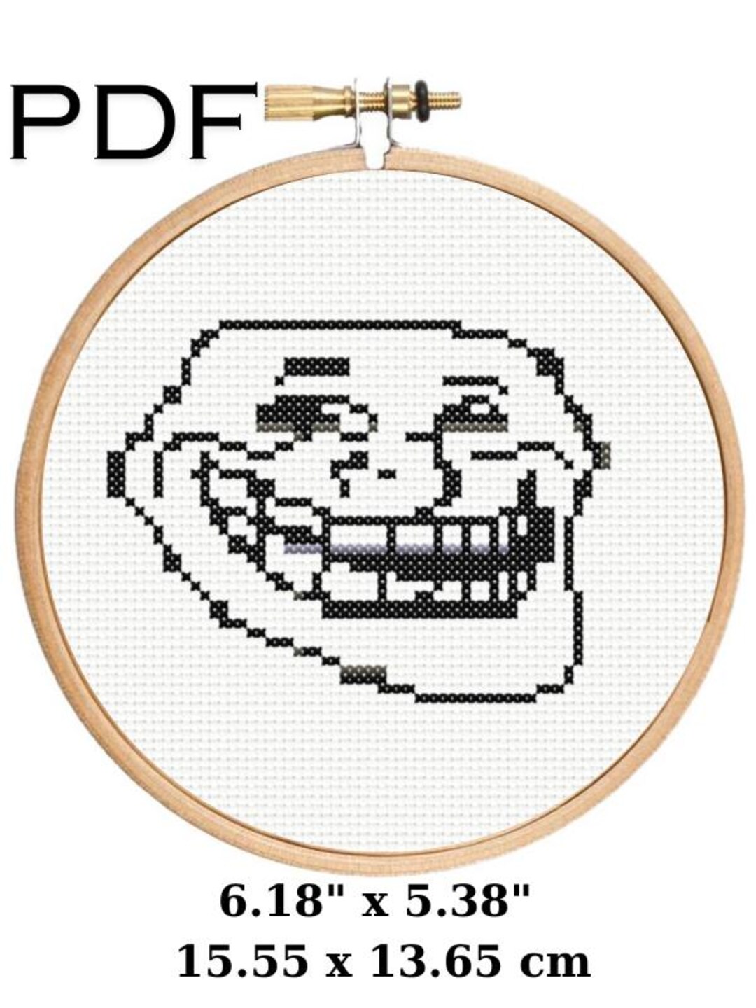 Troll Face Cross Stitch Pattern, Internet Memes Clipart, Sublimation ...
