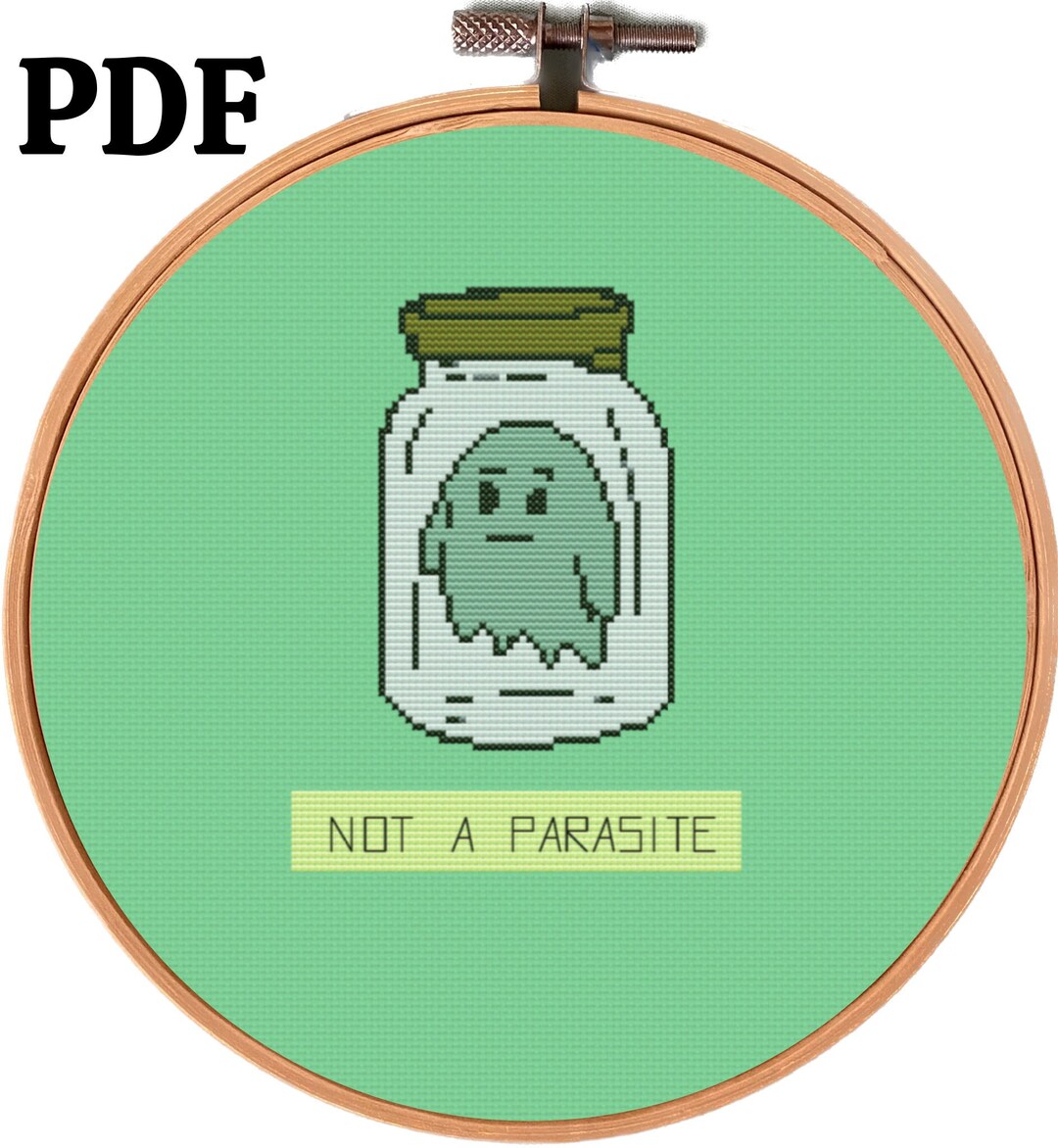 Ghost in a Jar Cross Stitch Pattern, Rick and Morty Parody Embroidery, Tv Series, Rick Sanchez ...