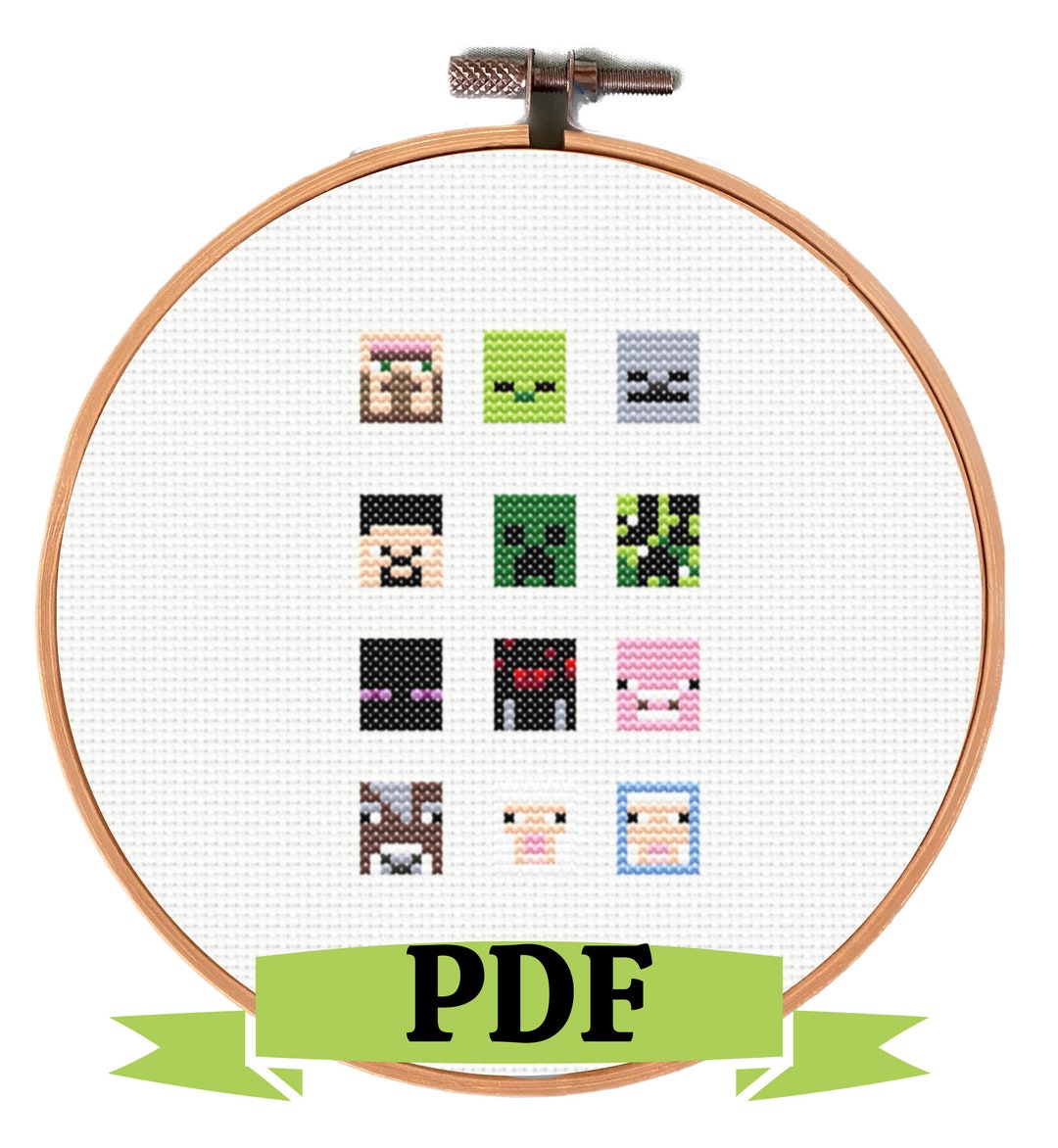 MINECRAFT Cross Stitch Pattern, Miniature Embroidery, Instant Download ...