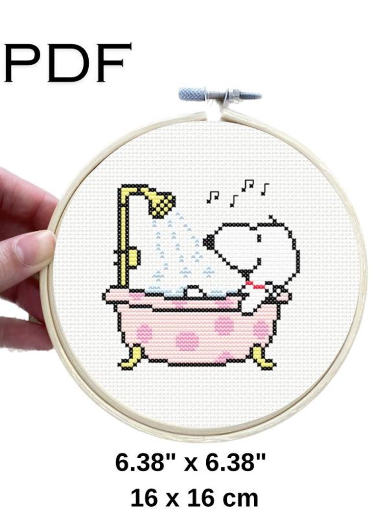 SNOOPY Beginner Cross Stitch Pattern Super Bundle Pack, PDF Files ...