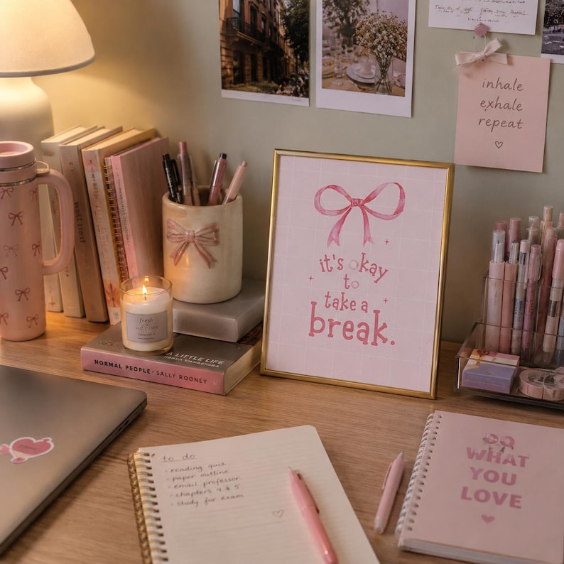 College Dorm Decor for Girls Bedroom Wall Art Pink Coquette Aesthetic ...