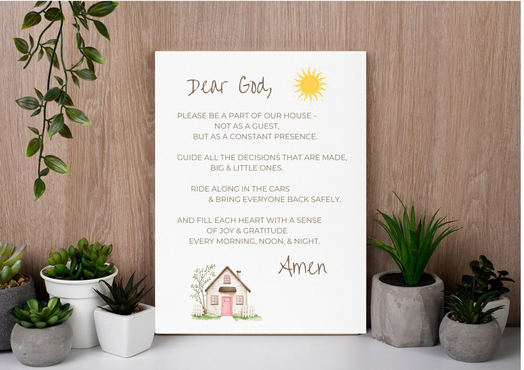 Prayer Tile | Housewarming Gift | Decorative Tile | Dear God Prayer for ...