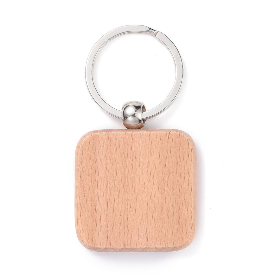 10 X Square Wooden Keychain Blank With Steel Key Ring - Etsy