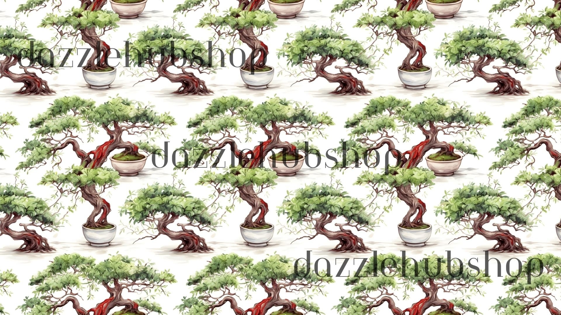 Nature's Palette Pack: 10-in-1 Bonsai Watercolour Seamless Patterns for ...