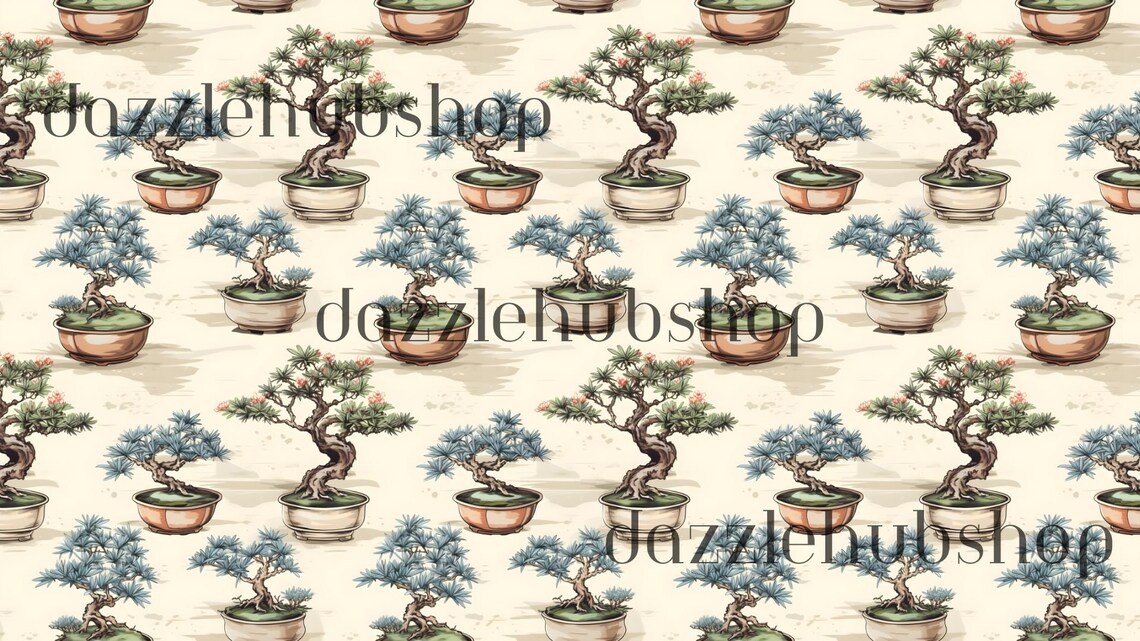Nature's Palette Pack: 10-in-1 Bonsai Watercolour Seamless Patterns for ...
