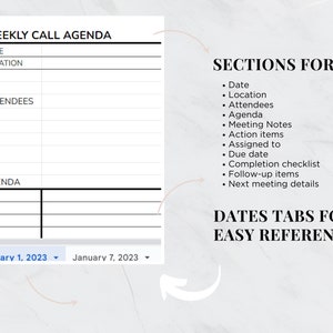 Weekly Call Agenda Template for Small Businesses and Entrepreneurs ...