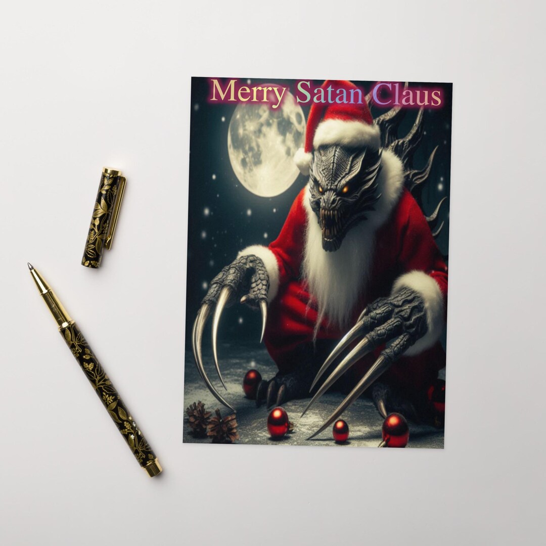 Happy Christmas Satan Claus, Trippy, Unique, Print, Psychedelic - Etsy