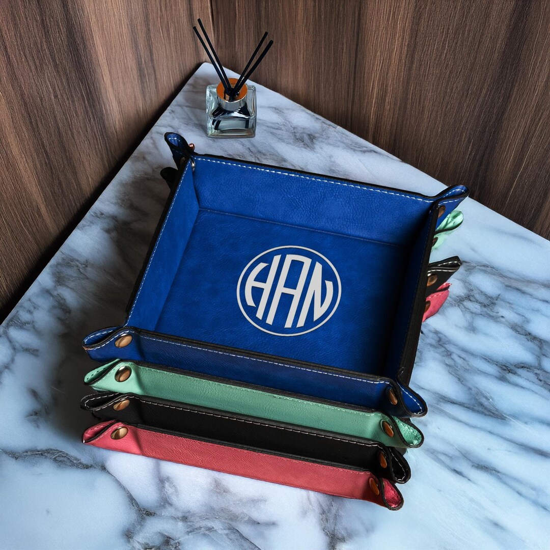 Personalized Engraved Leatherette Tray, Valentines Day Gifts, Office ...