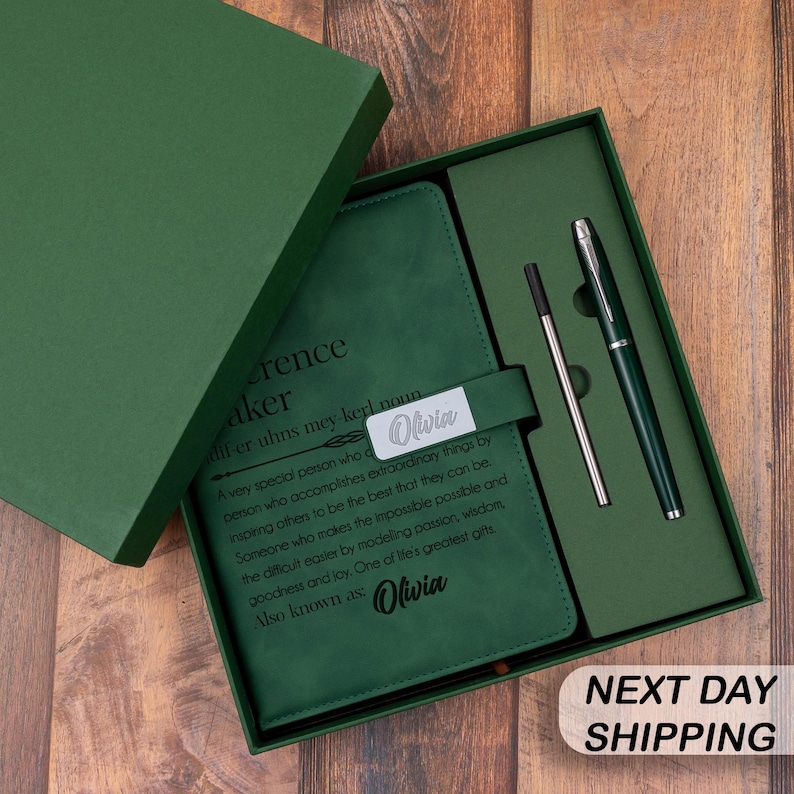 Custom Engraved Notebook With Pen, Personalized Difference Maker ...