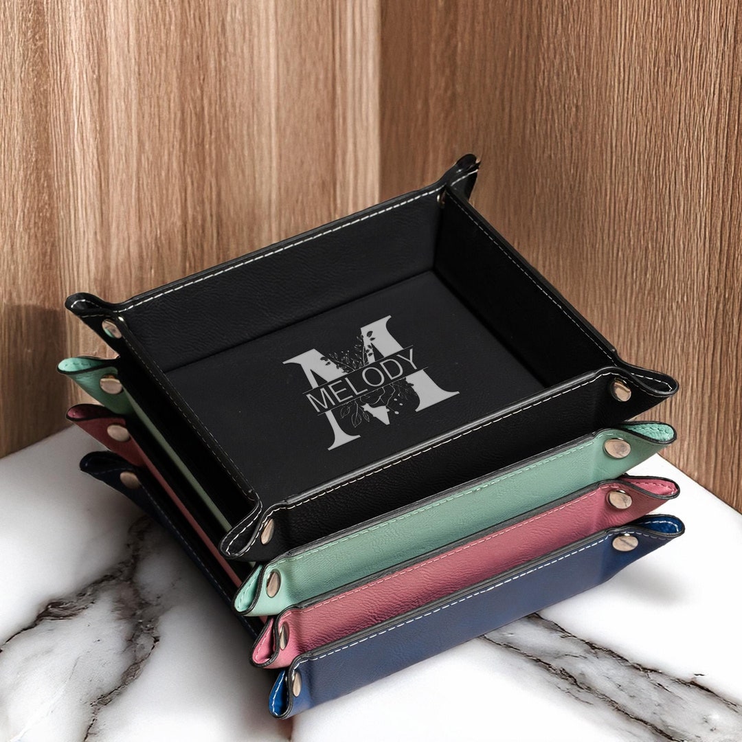 Customized Engraved Leatherette Tray, Leather Tray With Engraving ...