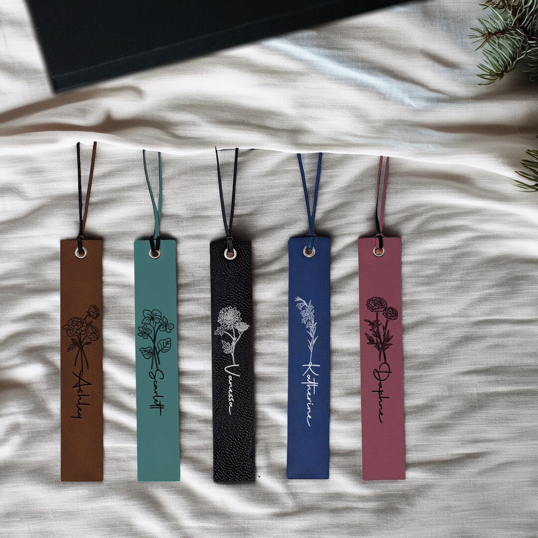 Personalized Leather Bookmark: Custom Reader Gift - Etsy